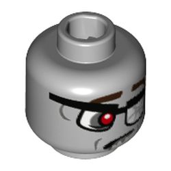 LEGO PART 3626cpr1736 Minifig Head Zombie Businessman, Red Eye, Glasses ...