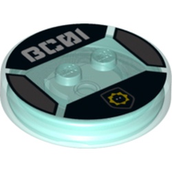 LEGO PART 19981pr0030 Function Brick Round 4 x 4 x 2/3 with 2 Studs and ...