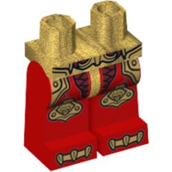 LEGO PART 970c22pr0934 Hips and Red Legs with Gold Belt, Armor with ...