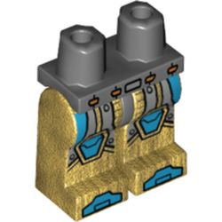 LEGO PART 970c21pr0973 Hips and Pearl Gold Legs with Dark Azure and ...