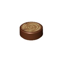 LEGO PART 98138pr0048 Tile Round 1 x 1 with Tree Stump, Wood Log Print ...
