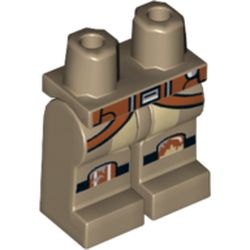 LEGO PART 970c11pr1074 Hips and Dark Tan Legs with Dark Orange Belt and ...