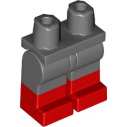 LEGO PART 970c12pat22 Hips with Dark Bluish Gray Legs and Red Boots ...