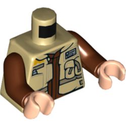 LEGO PART 973c19h02pr3622 Torso Jacket with Dark Tan Belts and Reddish ...