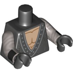 LEGO PART 973c30h03pr3631 Torso Muscles, V-Neck with Silver Rivets ...