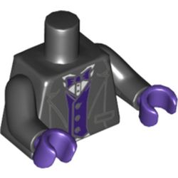 LEGO PART 973c03h09pr3641 Torso Tuxedo Jacket, Dark Purple Bow Tie and ...