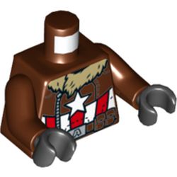 LEGO PART 973c19h03pr3657 Torso Jacket with Tan Fur Collar, White Star ...