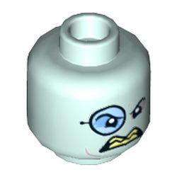 LEGO PART 3626cpr9999 Minifig Head Penguin, Monocle, Gray Outer Eyes ...