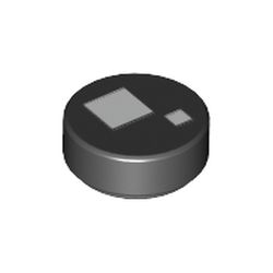 LEGO PART 98138pr0060 Tile Round 1 x 1 with Large and Small White ...