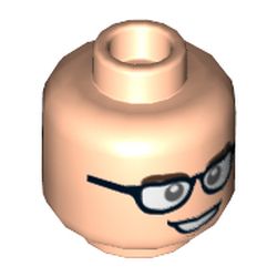 LEGO PART 3626cpr2184 Minifig Head Justin Hammer, Dual Sided, Glasses ...