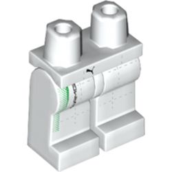 LEGO PART 970c27pr1255 Hips and White Legs with Race Suit Dashed Lines ...