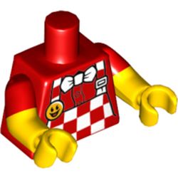 LEGO PART 973g22c01h01pr3797 Torso, Dual Molded Arms, Checkered Apron ...