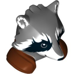 LEGO PART 17013pr0002 Minifig Head Special, Raccoon with Reddish Brown ...