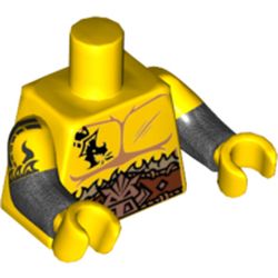 LEGO PART 973g01c47h01pr3803 Torso, Dual Molded Arms, Bare Chest with ...