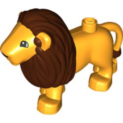 LEGO PART 87960pr0002 Duplo Animal Lion Adult Male, Reddish Brown Mane ...
