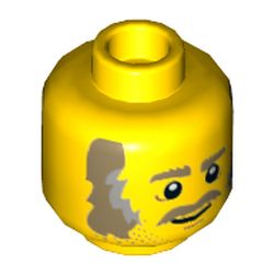 LEGO PART 3626cpr2399 Minifig Head Chef Enzo / Horace, Dark Tan ...