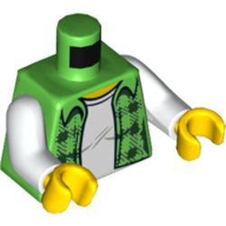 LEGO PART 973c27h01pr4109 Torso Plaid Flannel Shirt over White T-Shirt ...