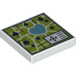 LEGO PART 3068bpr0356 Tile 2 x 2 with Heartlake Park Map print ...