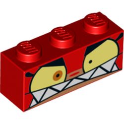 LEGO PART 3622pr0029 Brick 1 x 3 with Unikitty Angry, Big Mouth, Sharp ...