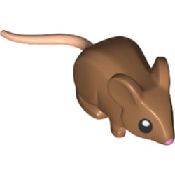 LEGO PART 35757pr0001 Animal, Rodent, Rat / Mouse with Black Eyes and ...