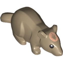 LEGO PART 36756pr0056 Animal, Rodent, Rat / Mouse with Black Eyes and ...