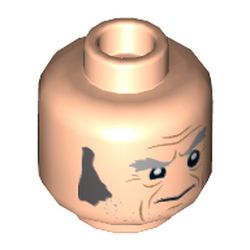 LEGO PART 3626cpr2673 Minifig Head Argus Filch, Grey Sideburns, Thick ...