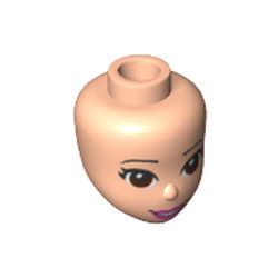 LEGO PART 92198pr0124 Minidoll Head with Brown Eyes, Open Mouth, Dark ...