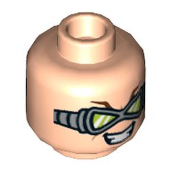 LEGO PART 3626cpr2771 Minifig Head Dr Octopus (Doc Ock), Goggles, Green ...