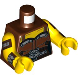 LEGO PART 973c01h01pr4589 Torso Bodice, Silver Trim and Wolf Buckle ...