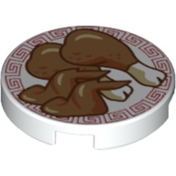 LEGO PART 14769pr1126 Tile Round 2 x 2 with Chicken Legs print ...