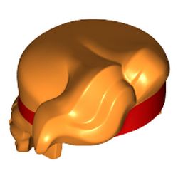 LEGO PART 41610pr0001 Hair Large Parted Bangs, Red Headband Print ...