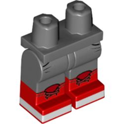 LEGO PART 970c12pat22pr1523 Hips with Dark Bluish Gray Legs and Red ...
