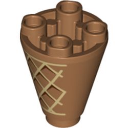 LEGO PART 49309pr0001 Cone 2 x 2 x 2 Inverted with Ice Cream Waffle ...