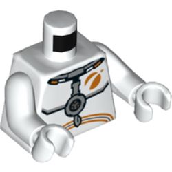 LEGO PART 973c27h27pr4710 Torso Space Suit, Gray Chest Device, Orange ...