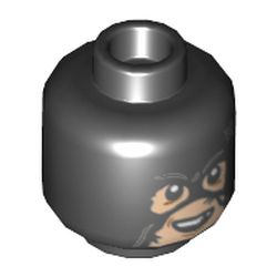 LEGO PART 3626cpr2905 Minifig Head Executioner, Black Mask with Eye and ...