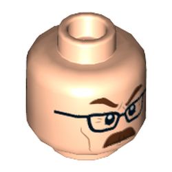 LEGO PART 3626cpr2969 Minifig Head Commissioner James Gordon, Glasses ...