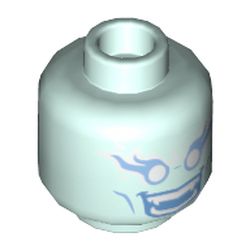 LEGO PART 3626cpr2999 Minifig Head, Bright Light Blue Eyelashes and ...