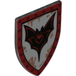 LEGO PART 18836pr0012 Shield Triangular Long with Dark Red Border ...