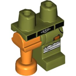 LEGO PART 970e10pr0001 Left Leg, Orange Pirate Peg Leg, and Olive Hips ...