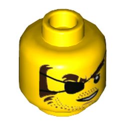 LEGO PART 3626cpr3062 Minifig Head Snake Rattler, Eyepatch, Brown ...