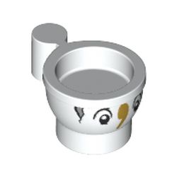 LEGO PART 38014pr1005 Equipment Cup / Teacup with Face and Crack Print ...