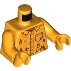 LEGO PART 973c38h38pr5058 Torso Shirt, Tattered with Pocket Print ...