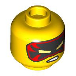 LEGO PART 28621pr3977 Minifig Head Kai, Black/Red Eyemask, Angry Teeth ...