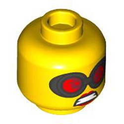 LEGO PART 28621pr4048 Minifig Head Miss Demeanor, Red Goggles, Angry ...