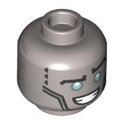 LEGO PART 28621pr4056 Minifig Head Zane, Metallic Blue Eyes, Silver ...