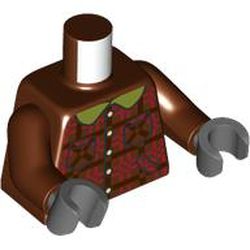 LEGO PART 973c19h14pr6501 Torso, Checkered Coat, Olive Green Collar ...