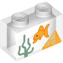 LEGO PART 3065pr0106 Brick 1 x 2 without Bottom Tube with Fish Tank ...