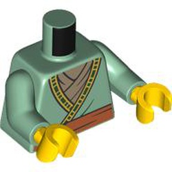 LEGO PART 973c25h01pr9999 Torso Robe, Dark Tan Undershirt, Dark Orange ...