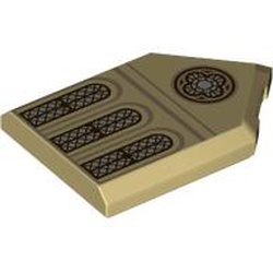 LEGO PART 22385pr0146 Tile Special 2 x 3 Pentagonal with Arched Windows ...