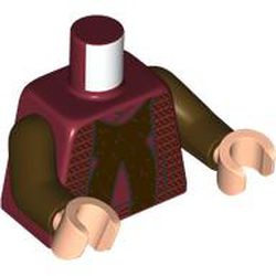 LEGO PART 973c07h02pr6820 Torso Robe, Dark Brown Under Shirt print ...